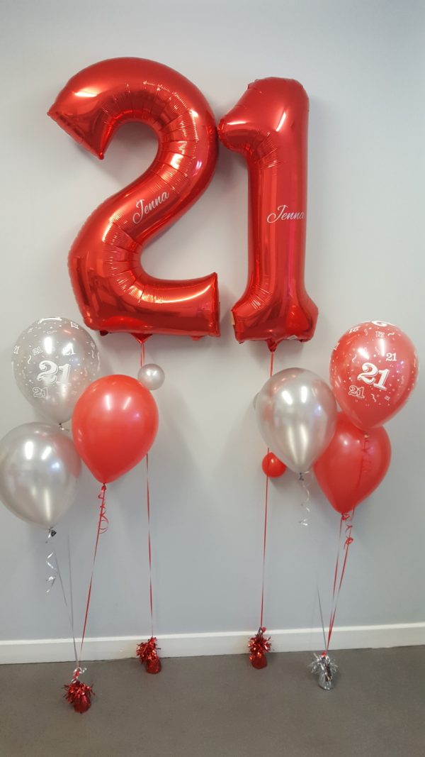 Large Red number balloons : Party Blowout Rutherglen Glasgow